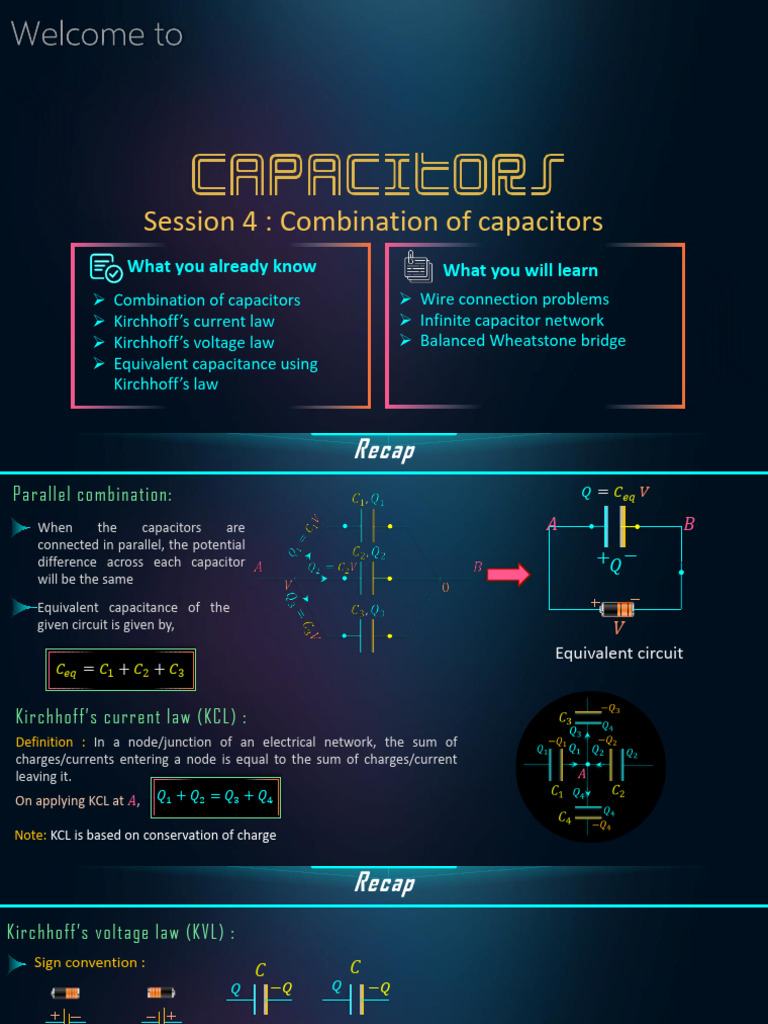 Combination of Capacitors - 2 | PDF | Capacitor | Capacitance