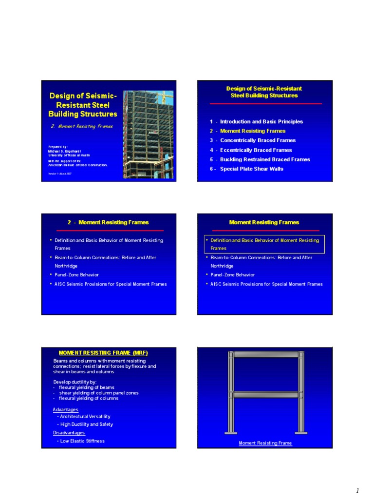 AISC Seismic Design-Module2-Moment Resisting Frames Vol 1 | PDF | Beam ...