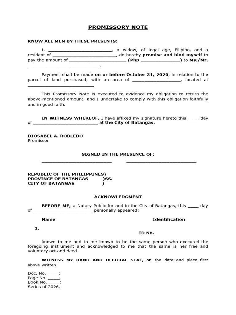 Promissory Note | PDF