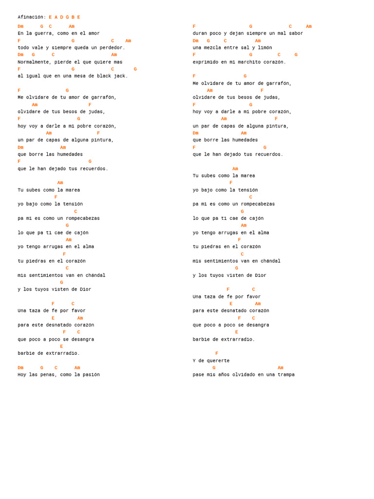 Cifra Club - Melendi - Barbie de Extrarradio | PDF