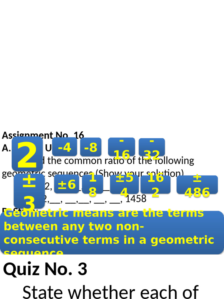 Lec6 - Finding The Geometric Means of Geometric Sequence | PDF ...