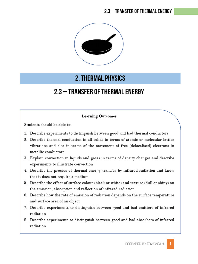 2.3 - Transfer of Thermal Energy | PDF | Convection | Greenhouse Effect