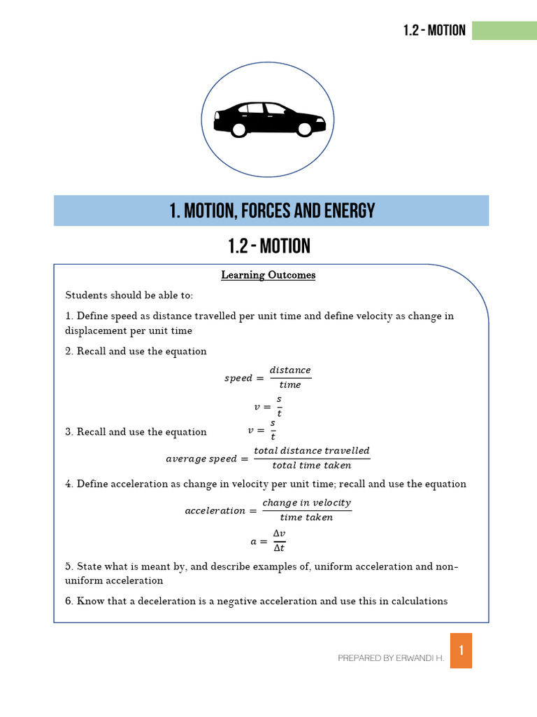 Understanding Motion: Speed, Velocity, Acceleration | PDF | Velocity ...