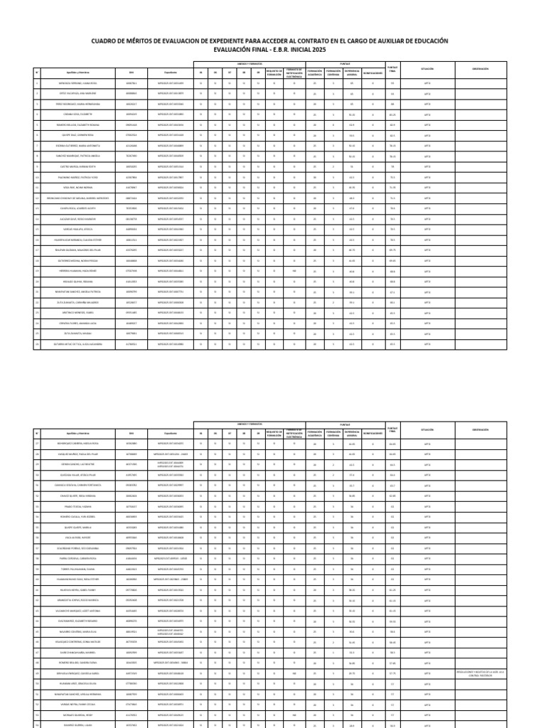Formato de Evaluacion 2025 EBR Inicial 2 | PDF