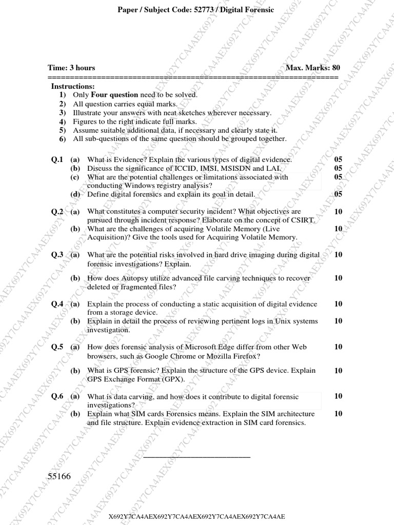 Comp Sem Viii May 2024 | PDF | Digital Forensics | Information Technology