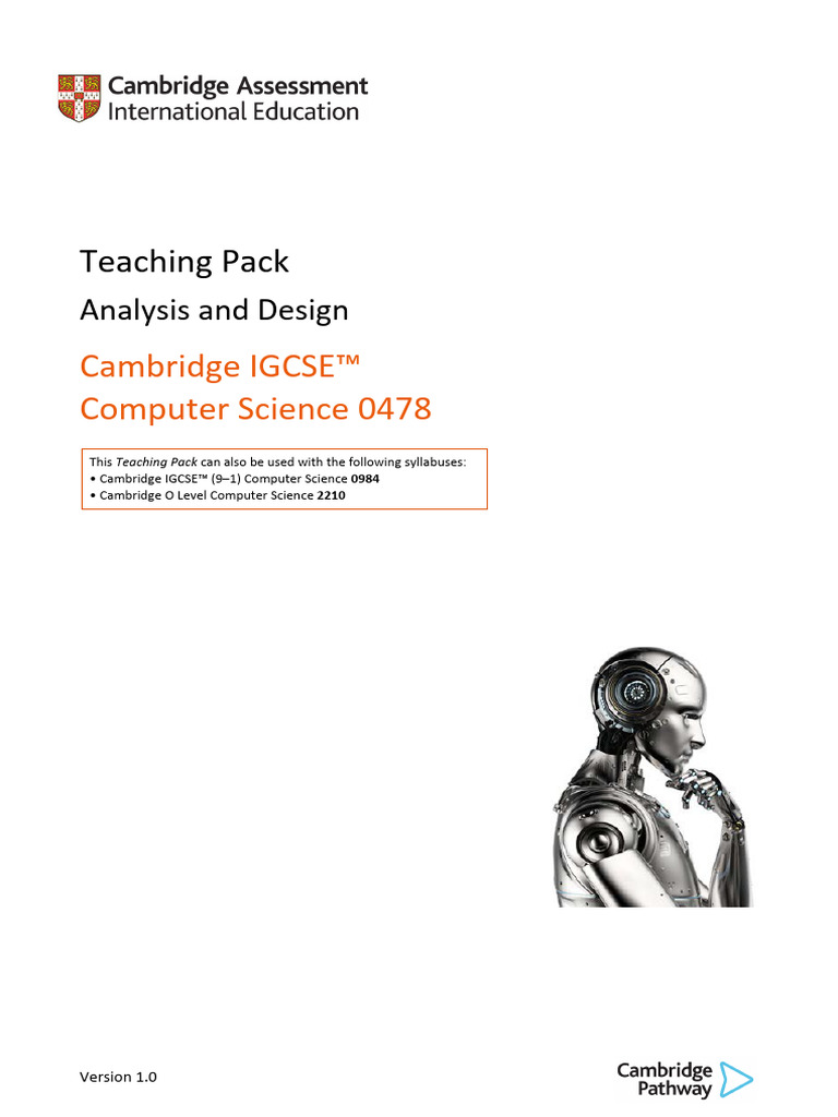 0478 Teaching Pack Analysis Design Skills | PDF | Algorithms | Computer ...