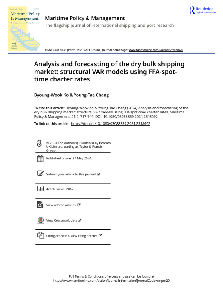 Analysis and Forecasting of The Dry Bulk Shipping Market Structural VAR ...