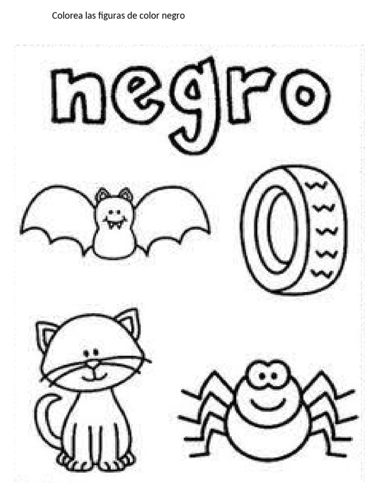 Colorea Las Figuras de Color Negro | PDF
