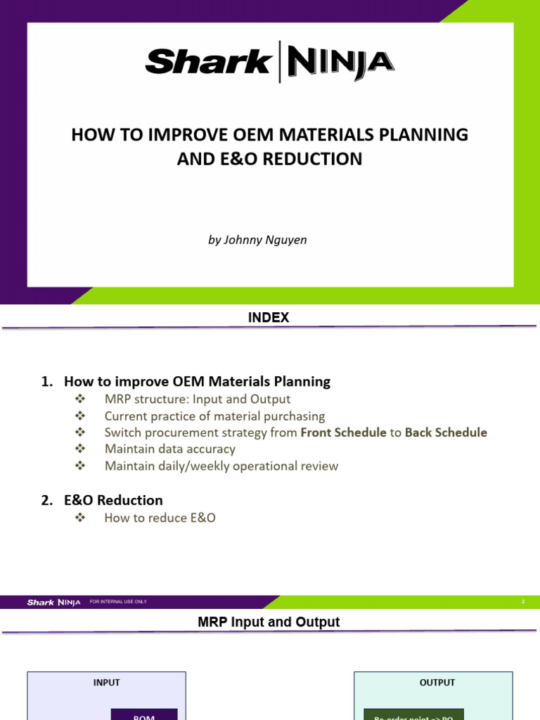 Johnny - How To Improve OEM Materials Planning and E&O Reduction | PDF ...