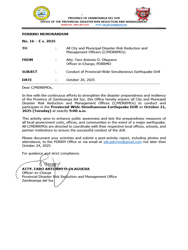 Memo. No. 2025 16 - e - Psed | PDF