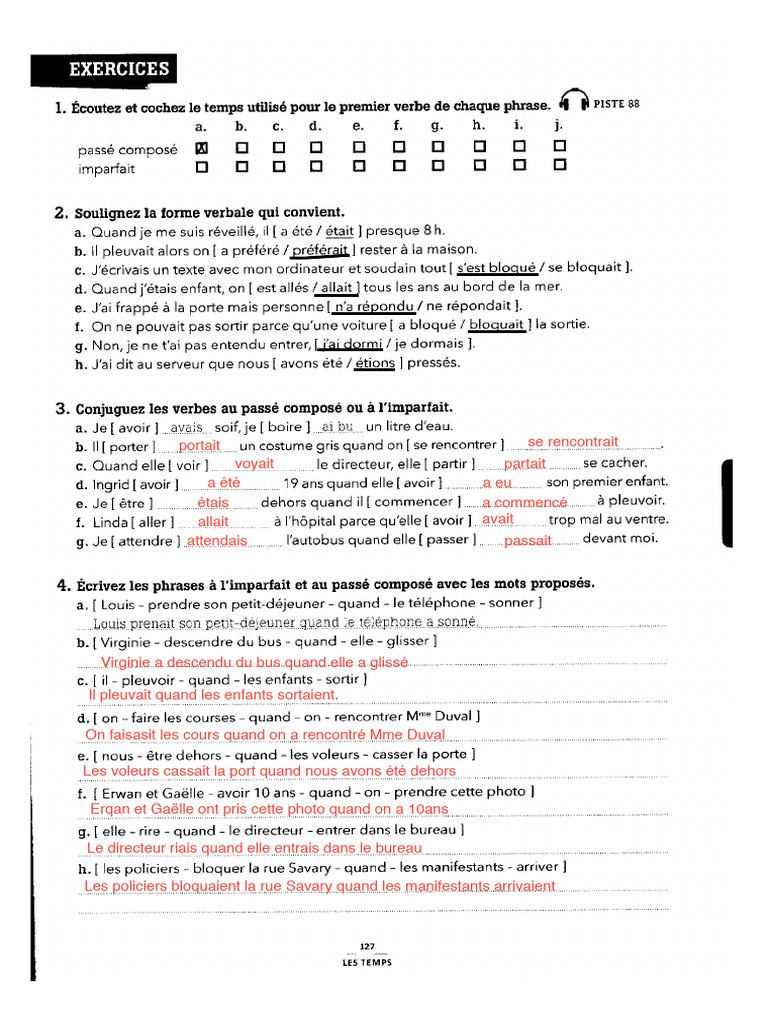 Exemples de phrases au passé composé | PDF