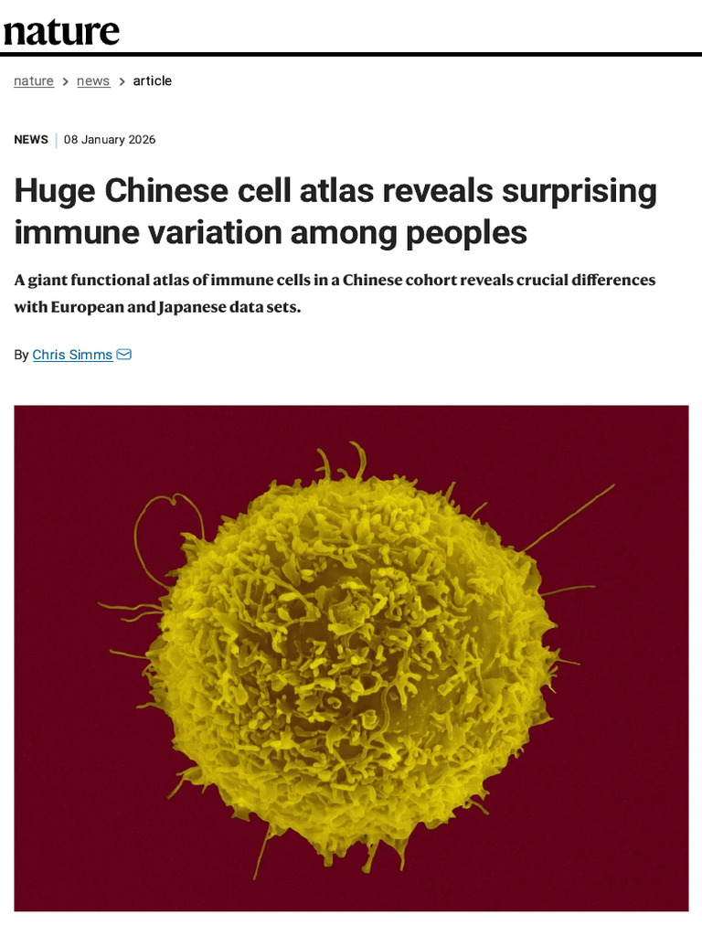 Huge Chinese Cell Atlas Reveals Surprising Immune Variation Amon | PDF ...