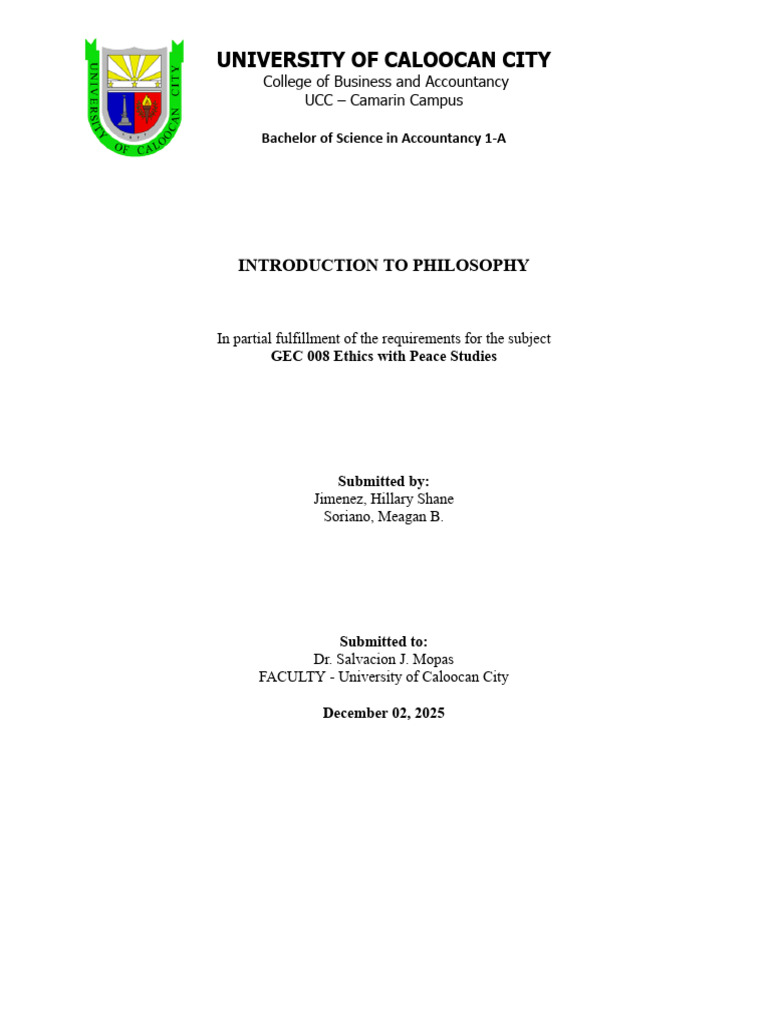 Ethics g1 | PDF | Metaphysics | Reason