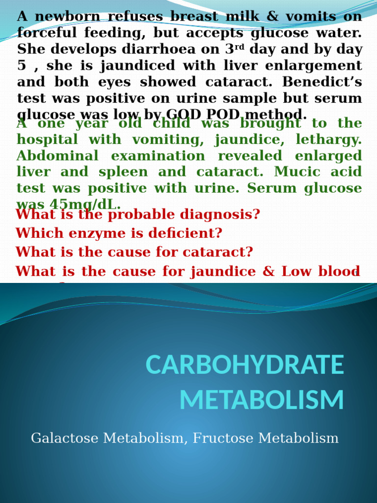 Galactosemia and Fructose Metabolism Disorders | PDF | Glycolysis ...