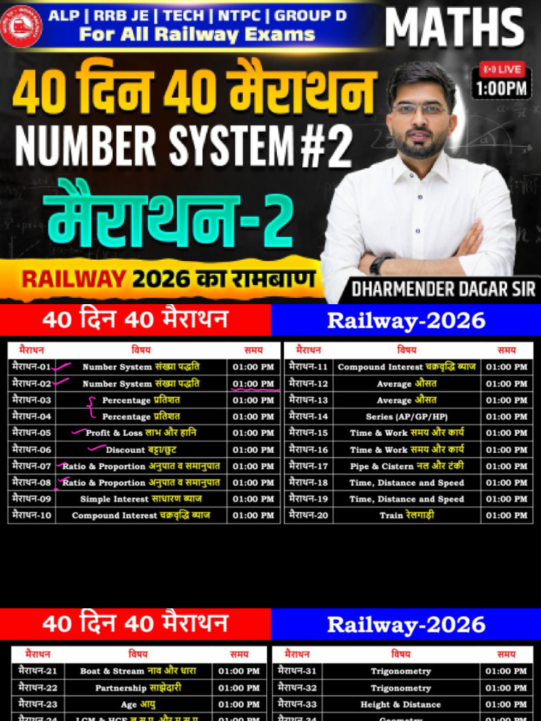 Maths Marathon-2 Classnotes Railway-2026 | PDF