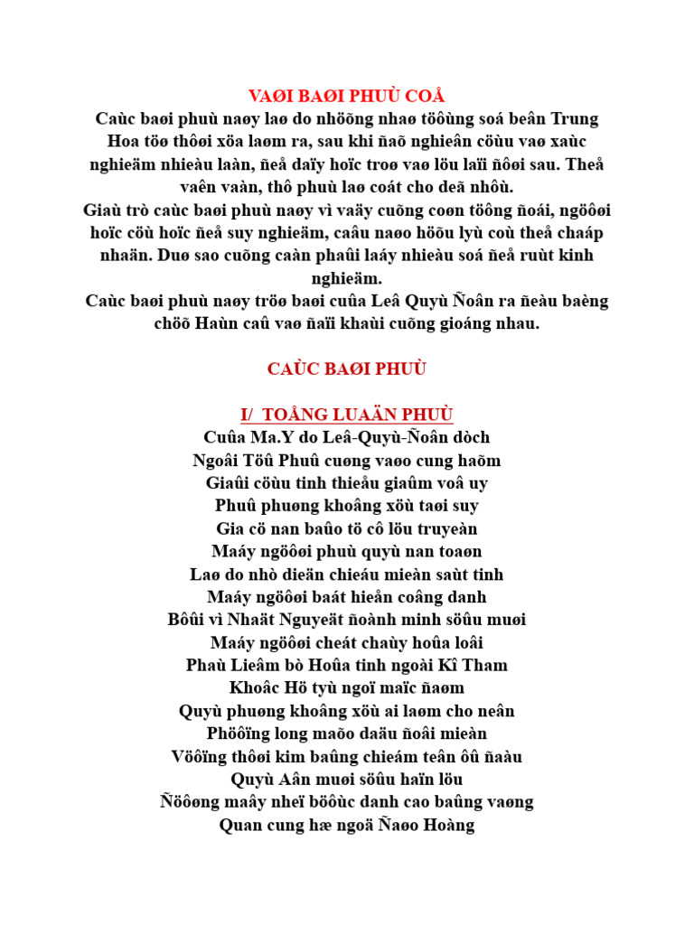 Cac Bai Phu Tuvi Co | PDF