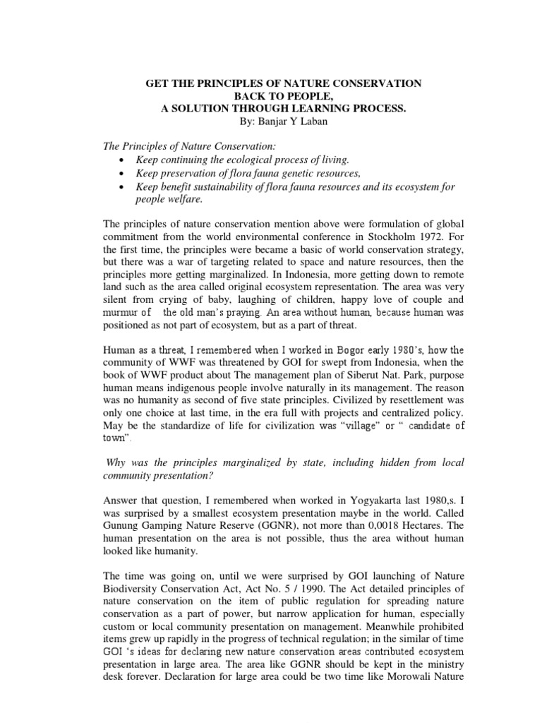 Get The Principles of Nature Conservation | PDF | Conservation Biology ...