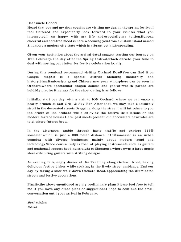 Kevin Letter | PDF