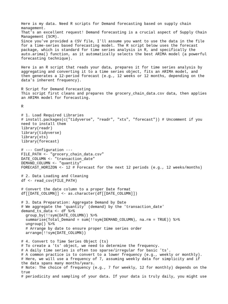 Demand Forecasting R | PDF | Time Series | Forecasting