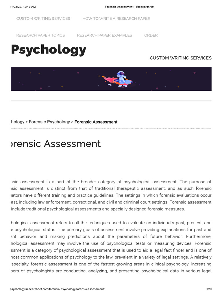 Forensic Assessment in Psychology | PDF | Competence (Law) | Psychology