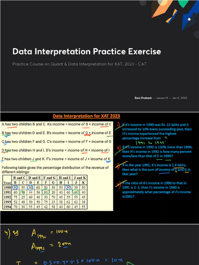 Data Interpretation Practice Exercise With Anno | PDF