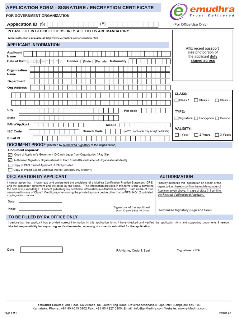 Government Application | PDF | Identity Document