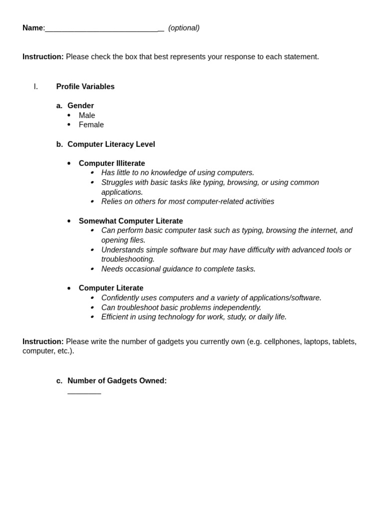 Data Literacy and Computer Skills Survey | PDF | Data Analysis | Data