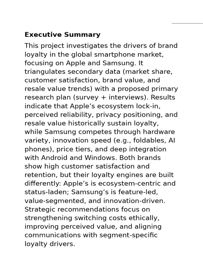 Brand Loyalty Analysis 12th Grade Project Final | PDF | Brand | Apple Inc.