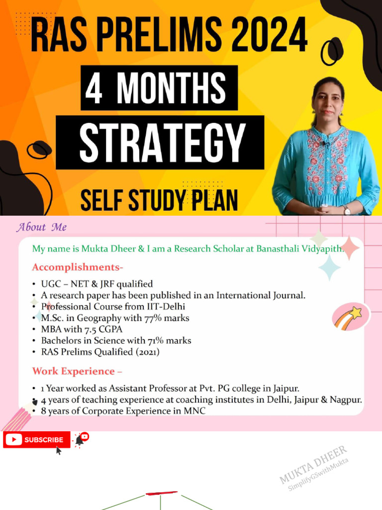 4 Month Strategy Plan for RAS Prelims 2024 - Scribble | PDF