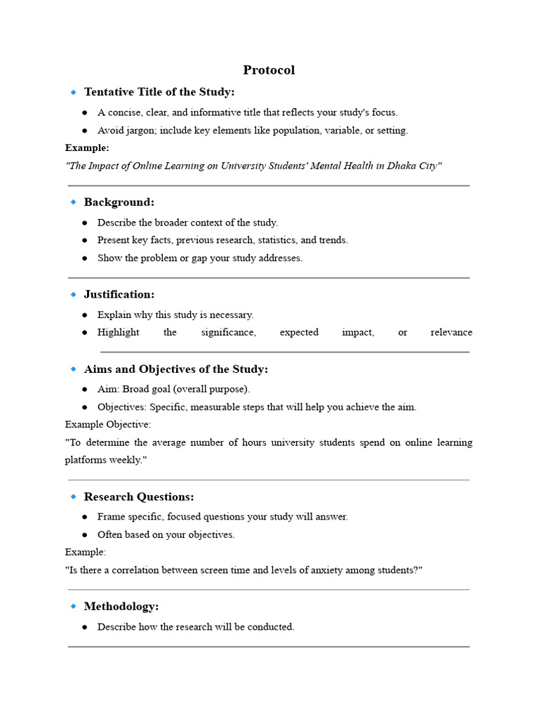 Protocol Template.docx | PDF | Sampling (Statistics) | Statistics