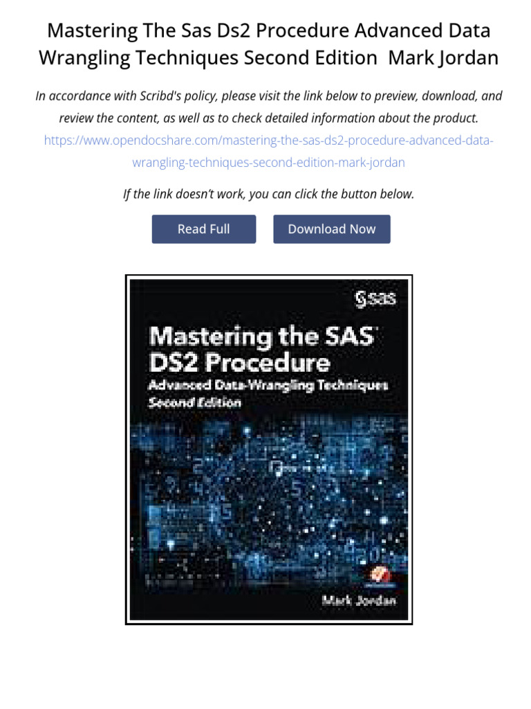 Mastering the SAS DS2 Procedure Advanced Data Wrangling Techniques ...