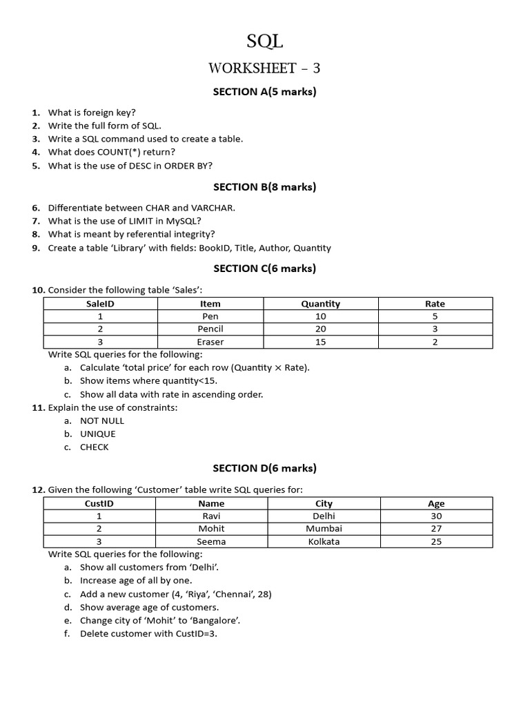 SQL - 3 | PDF | Computer Data | Information Retrieval