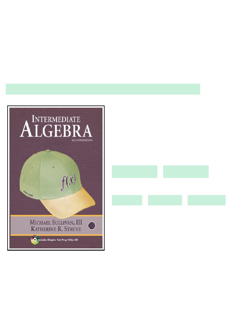 (Ebook) Intermediate Algebra, 3rd Edition by Michael Sullivan, III, Katherine R. Struve ISBN ...