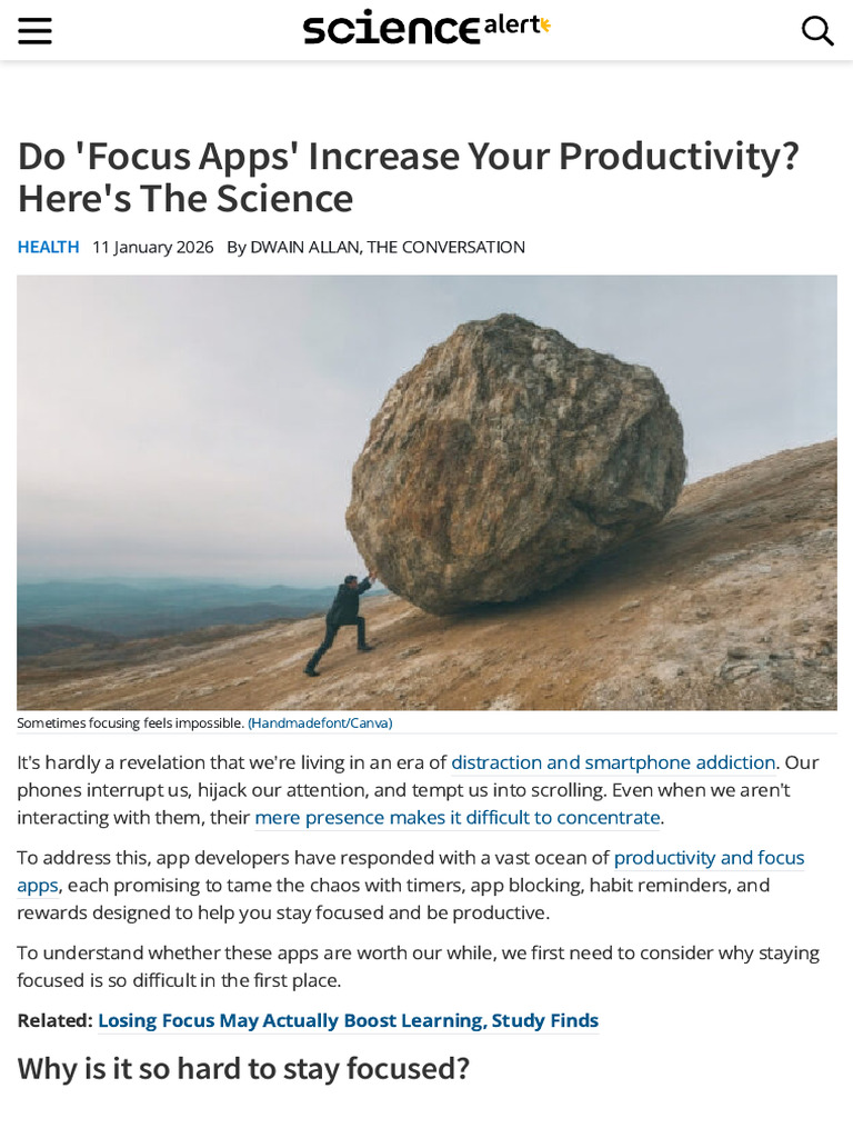 Do 'Focus Apps' Increase Your Productivity_ Here's the Science | PDF ...