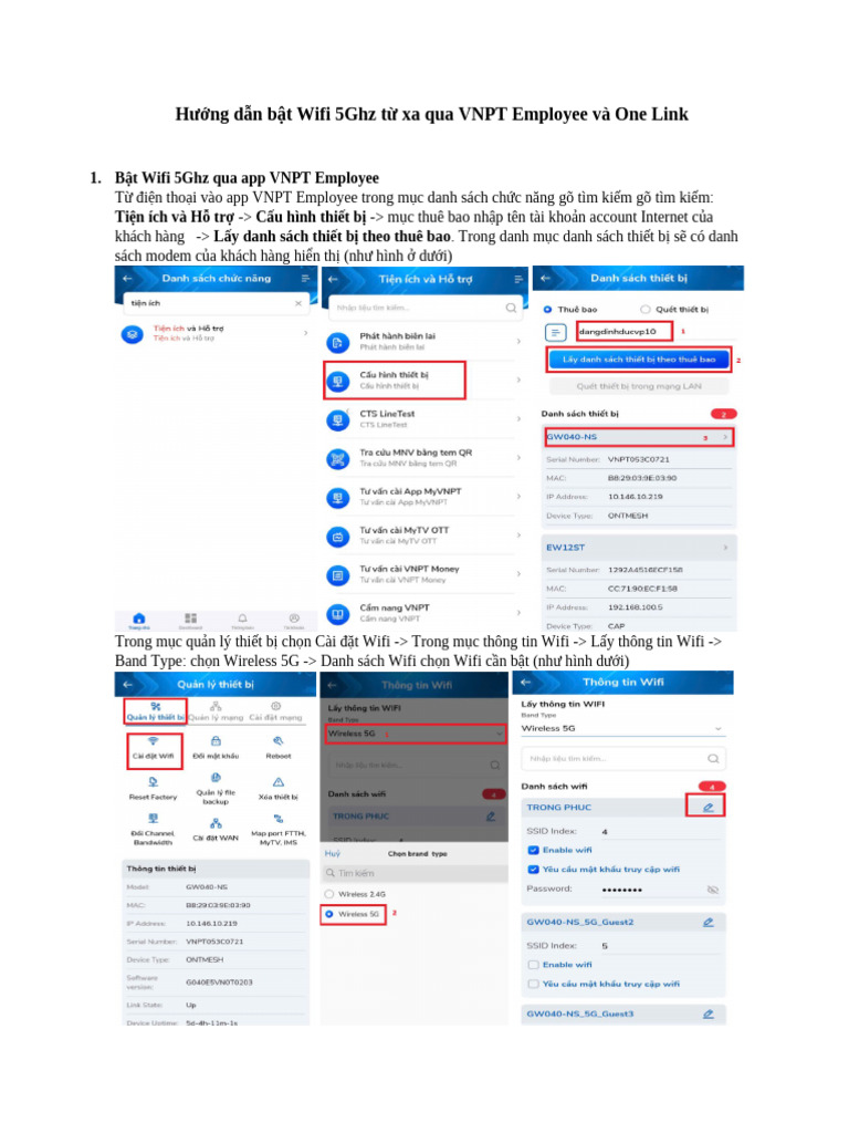 Hướng Dẫn Bật Wifi Băng Tần 5Ghz Từ Xa Qua App VNPT Employee Và One ...