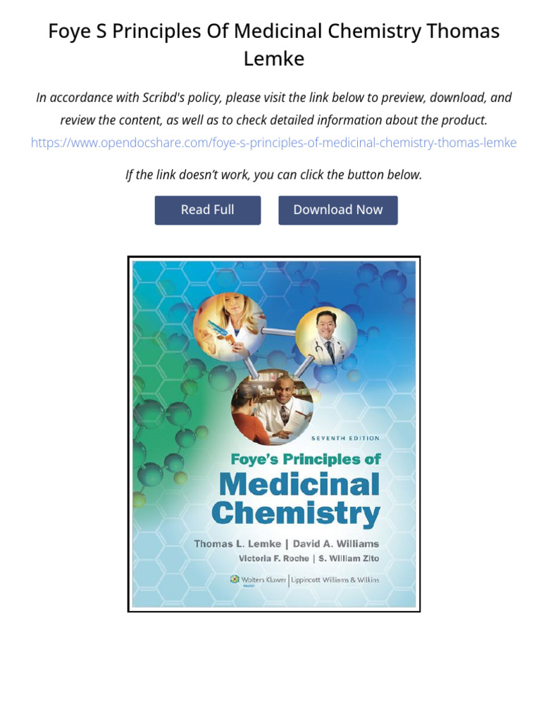 Foye s Principles of Medicinal Chemistry Thomas Lemke | PDF ...