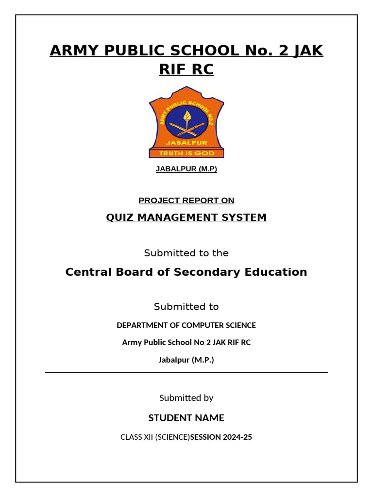 Quiz Management System | PDF | Software Testing | My Sql