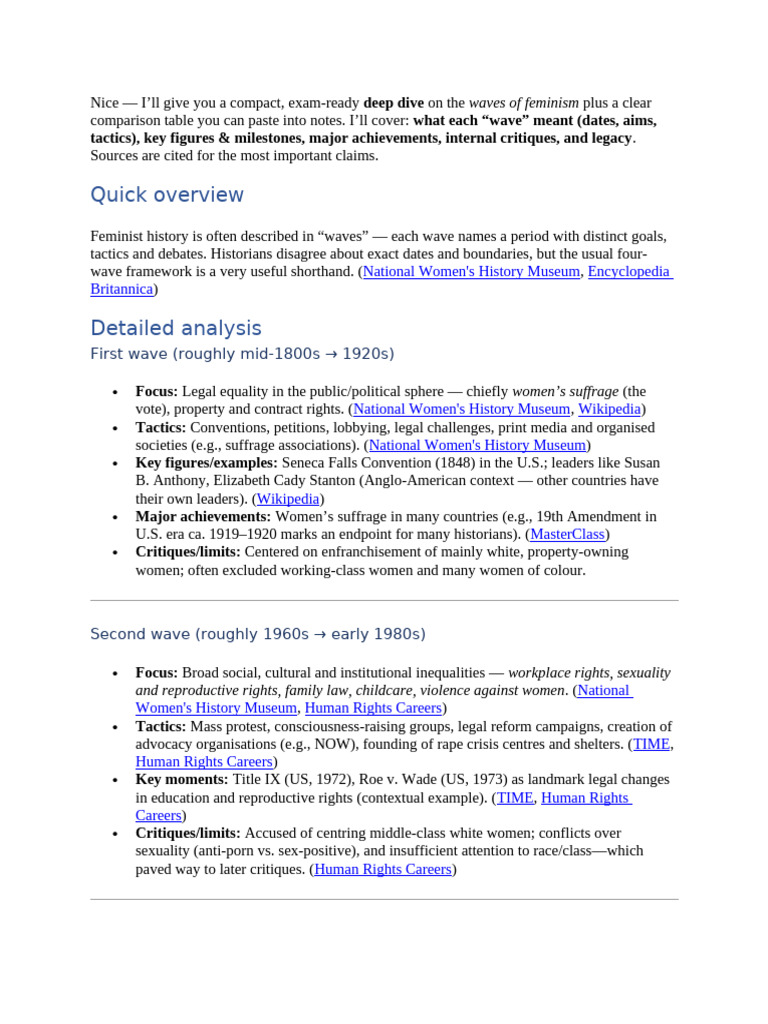 Waves of feminism | PDF | Gender Studies | Feminism