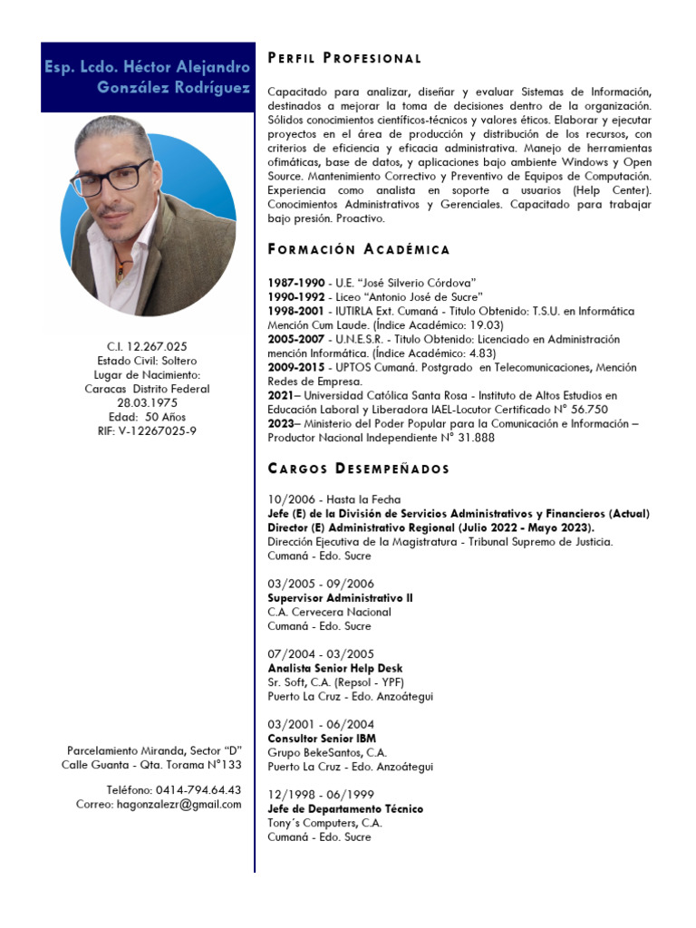 CV Hector Gonzalez | PDF | Microsoft | Informática