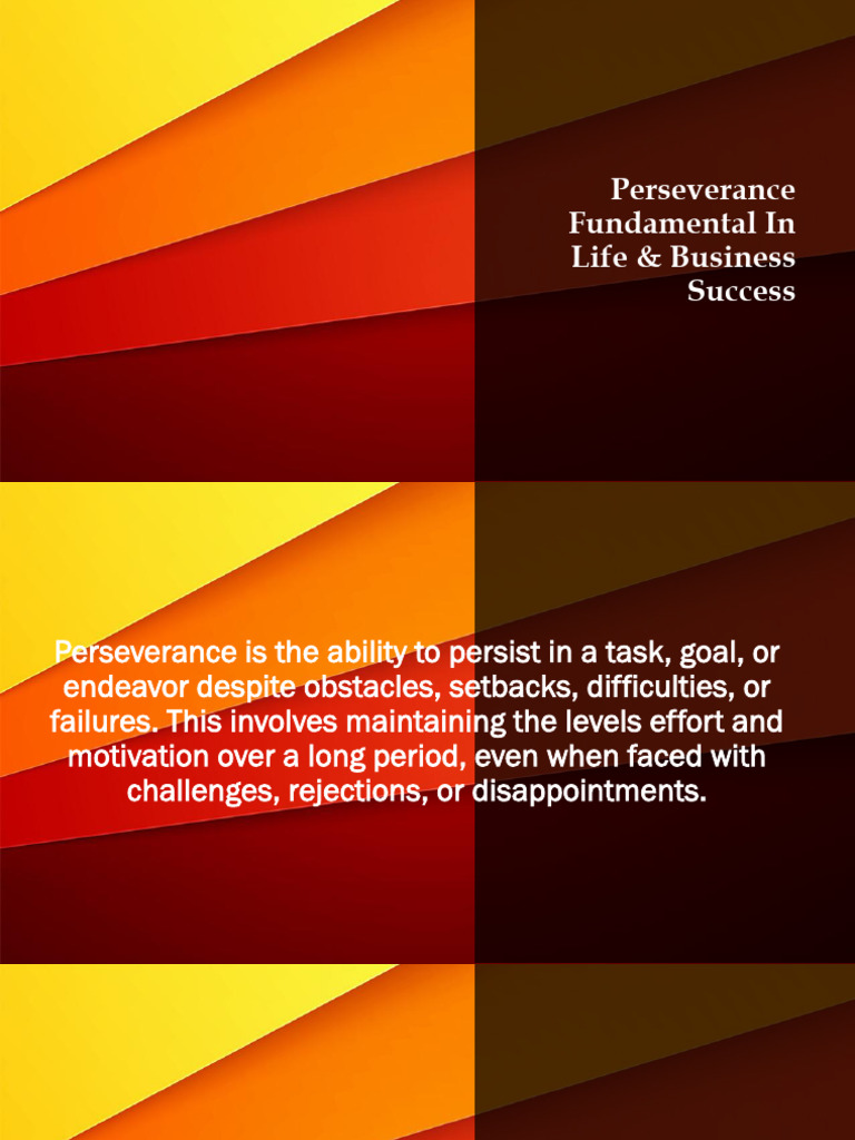 The Power of Perseverance in Startups | PDF | Psychological Resilience ...