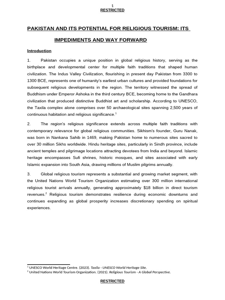 Draft 1 | PDF | Tourism | Pakistan