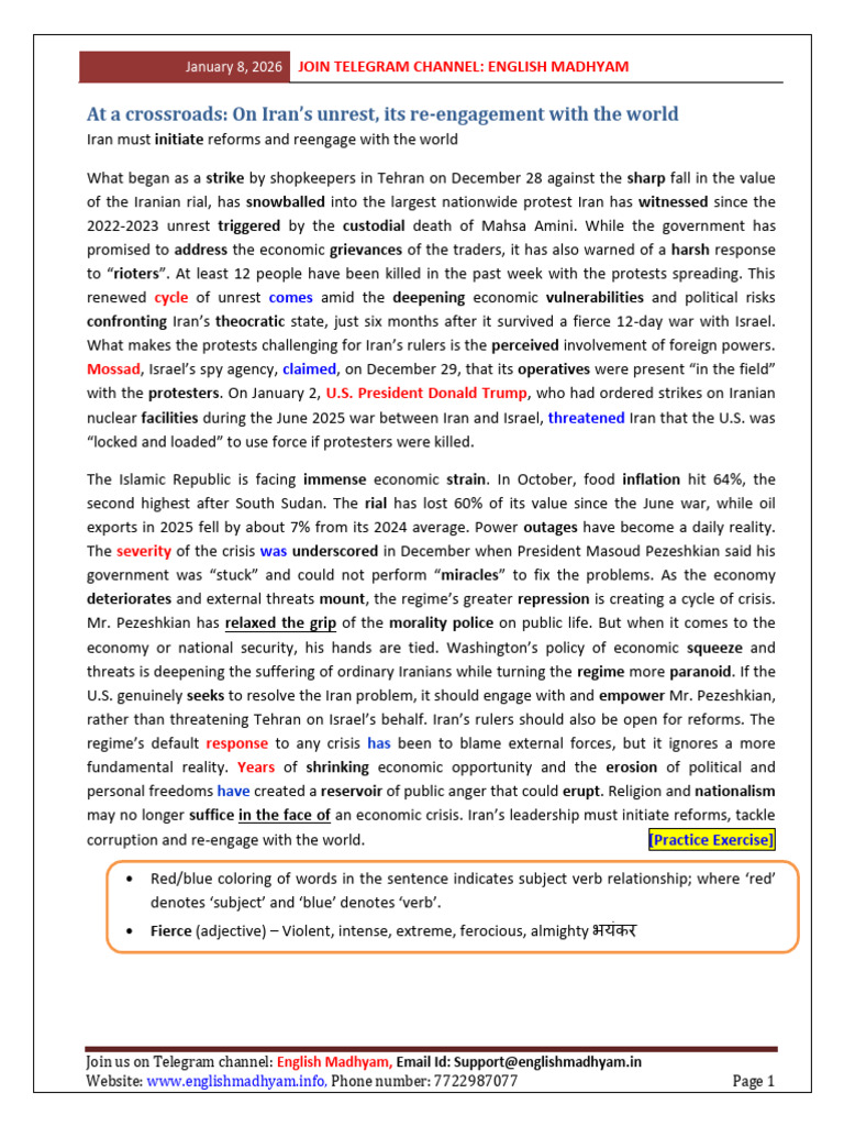 At a Crossroads | PDF | Subject (Grammar) | Iran