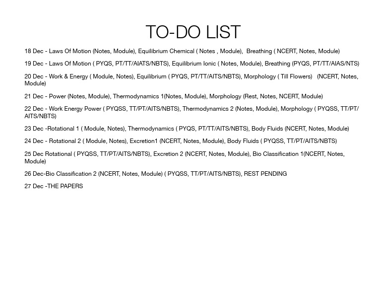 TO-DO LIST (1) | PDF