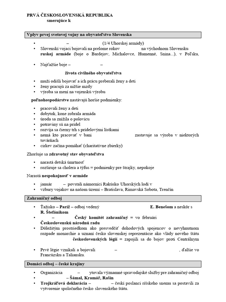 5.2 Prva Ceskoslovenska Republika | PDF