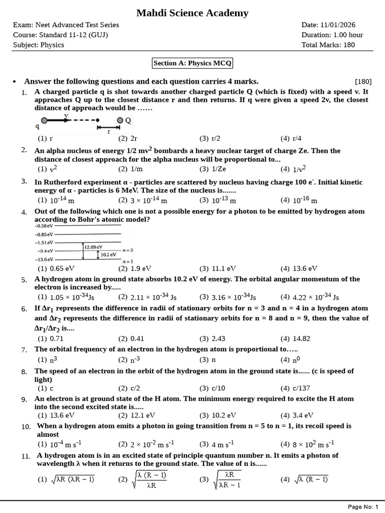 Neet Advanced Test Series_1767933980319 | PDF | Radioactive Decay ...