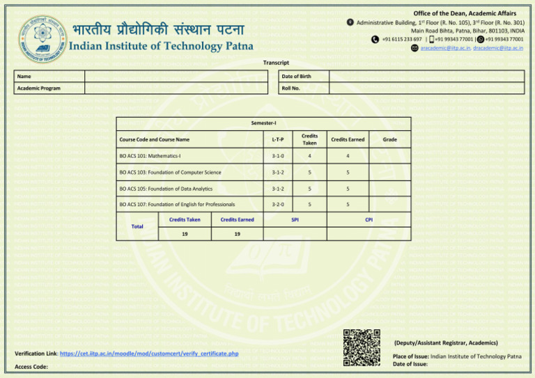 Semester I Transcript | PDF