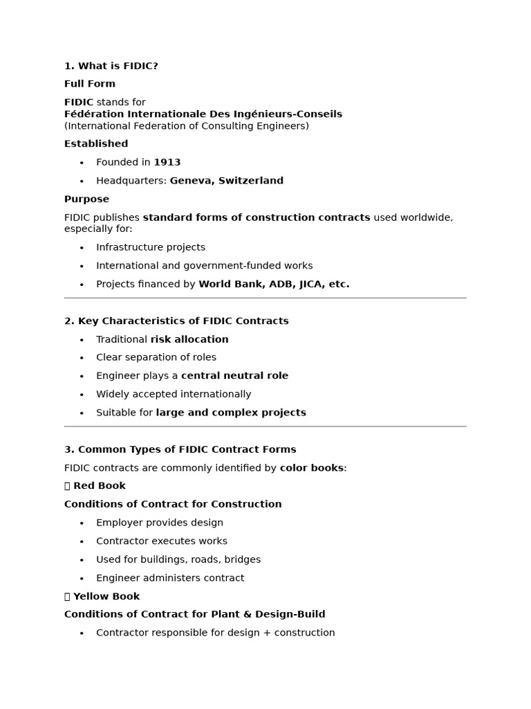 Fidic vs Nec | PDF | Economies | Business