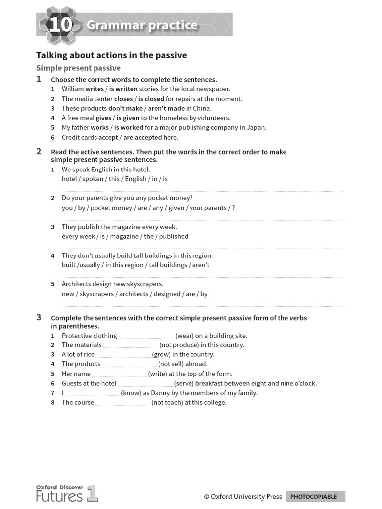 ODF1 Unit 10 Grammar Practice | PDF | English Language | Inuit