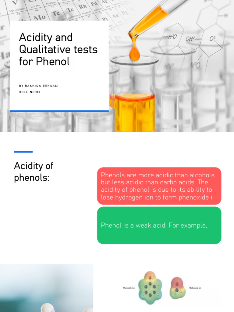 Acidity and Qt if Phenols Roll No 03 | PDF | Acid | Molecules