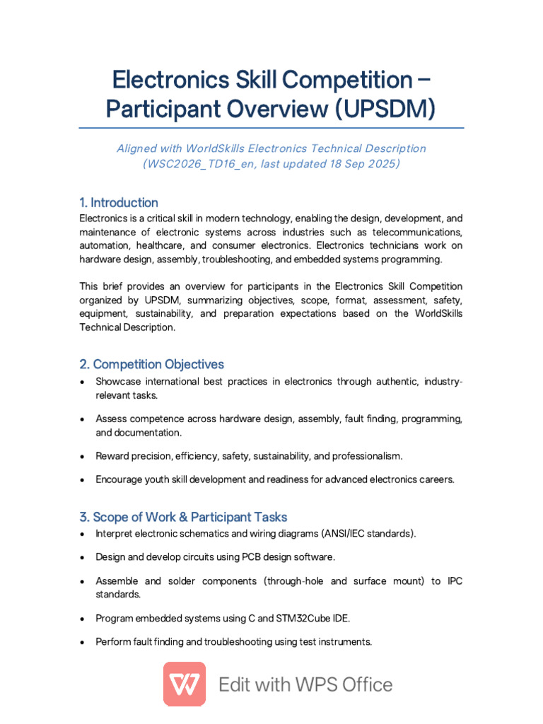 UPSDM Electronics Competition Guide | PDF | Printed Circuit Board ...